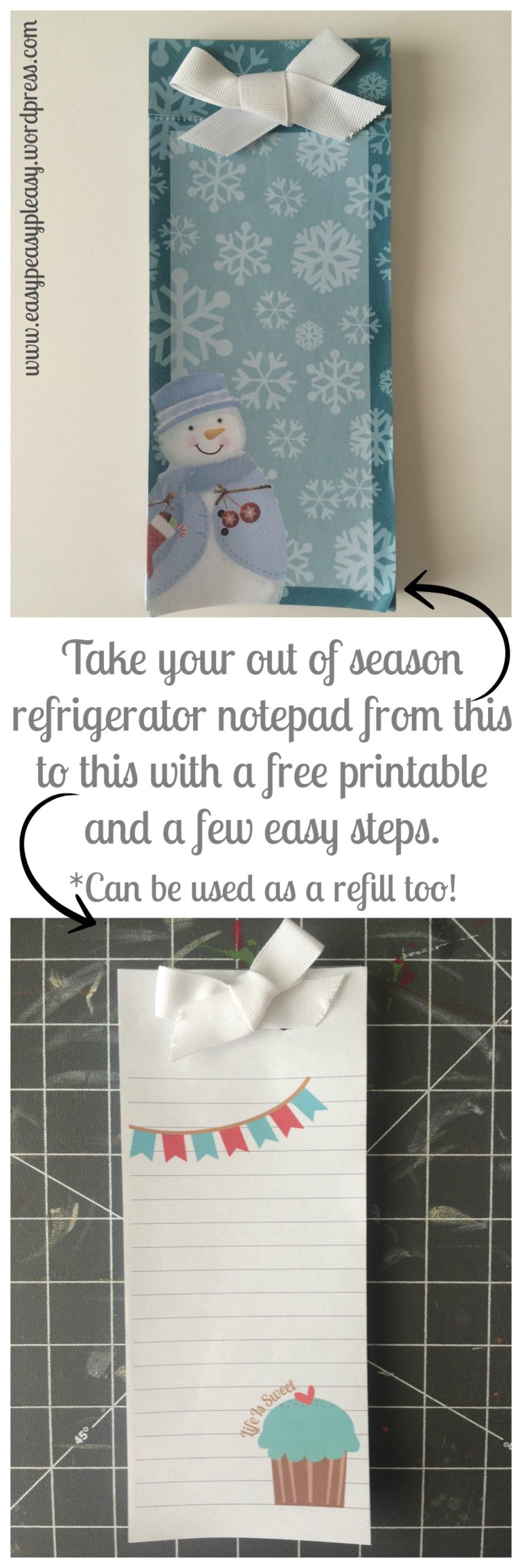DIY Refrigerator Notepad With Free Printable Cover And Refills - Easy ...