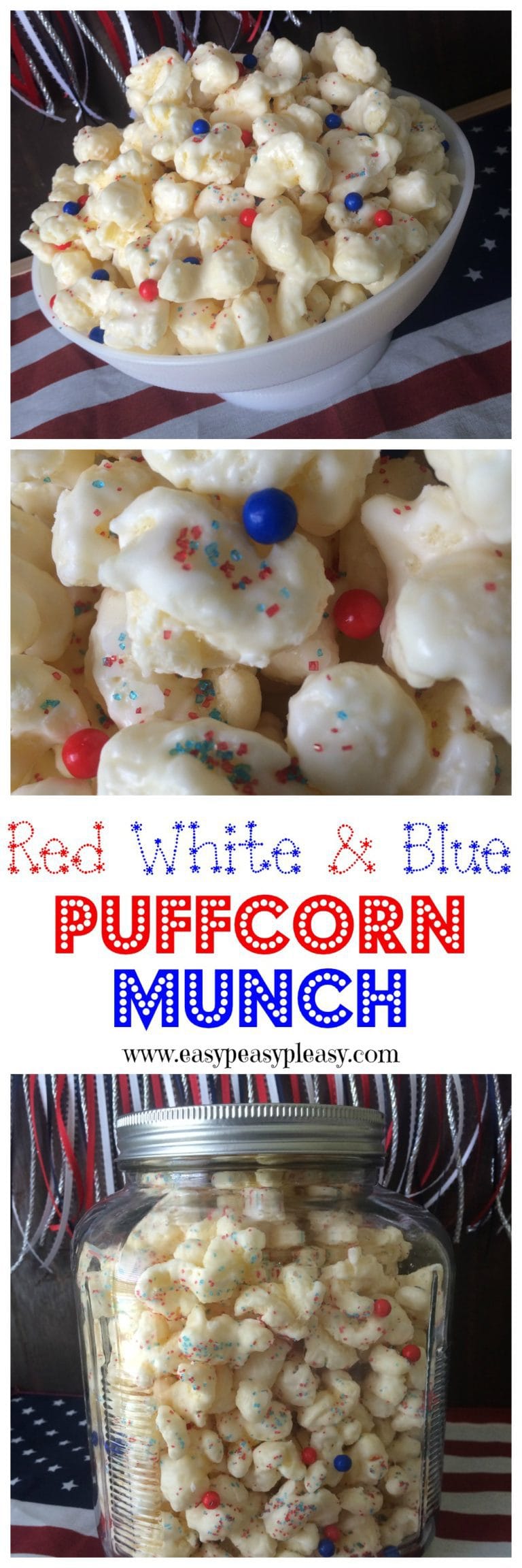 Red White And Blue Puffcorn Munch - Easy Peasy Pleasy