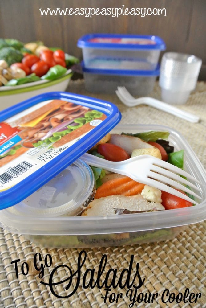 Easy TO GO Salads For The Cooler With No Cleanup - Easy Peasy Pleasy