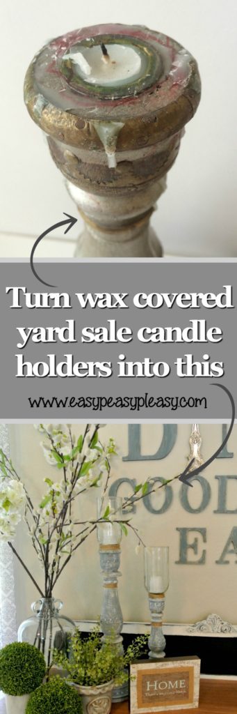 How To Transform Wax Covered Candle Holders - Easy Peasy Pleasy