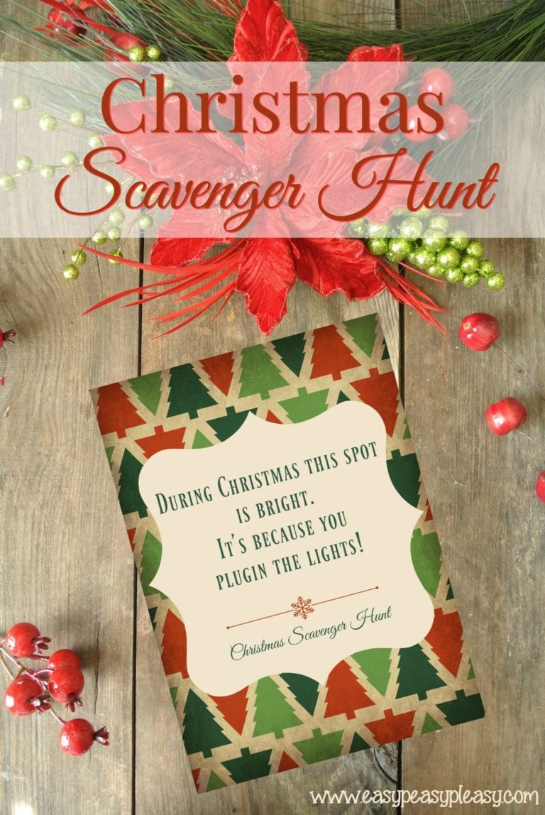 Christmas Scavenger Hunt With Free Printable Clues - Easy Peasy Pleasy