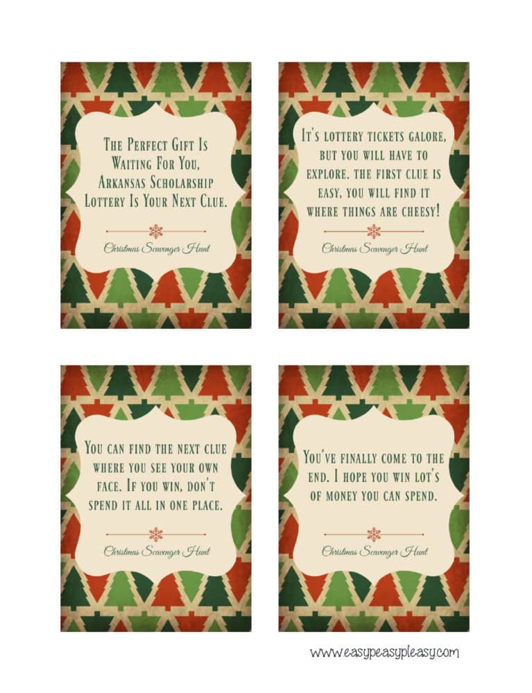 Christmas Scavenger Hunt With Free Printable Clues - Easy Peasy Pleasy