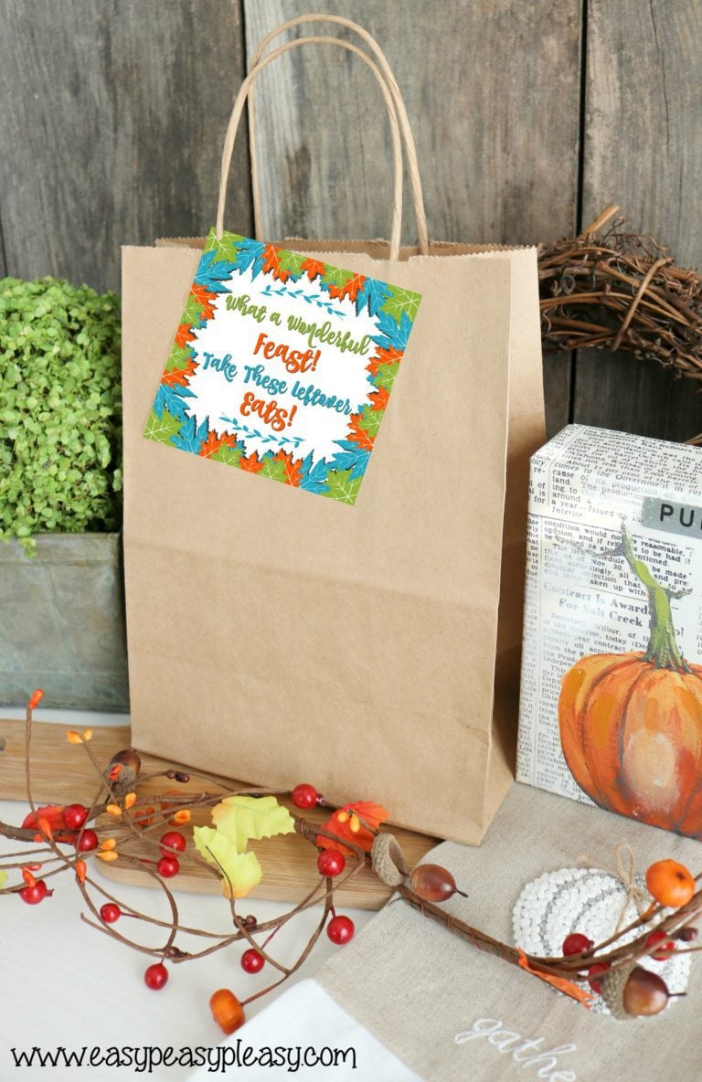 Free Printable Thanksgiving Leftovers Gift Tags - Easy Peasy Pleasy