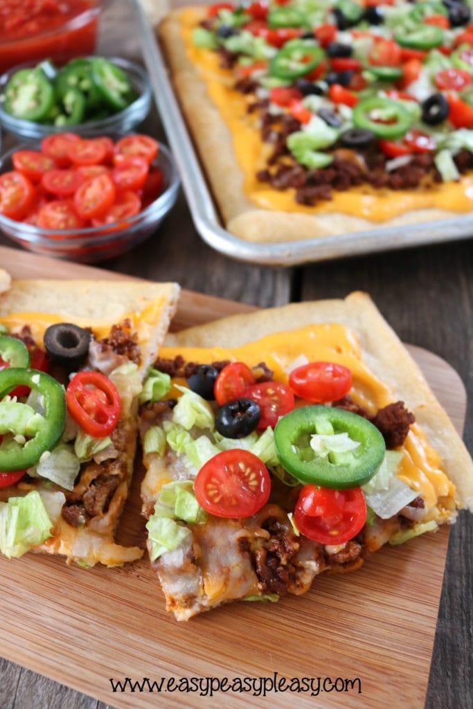 The Ultimate Sheet Pan Taco Pizza - Easy Peasy Pleasy