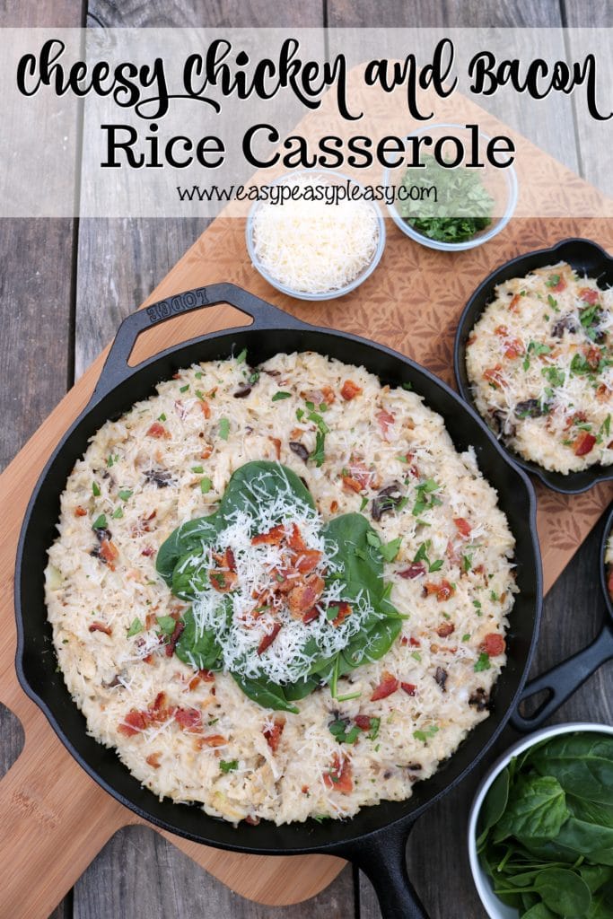 Cheesy Chicken and Bacon Rice Casserole - Easy Peasy Pleasy