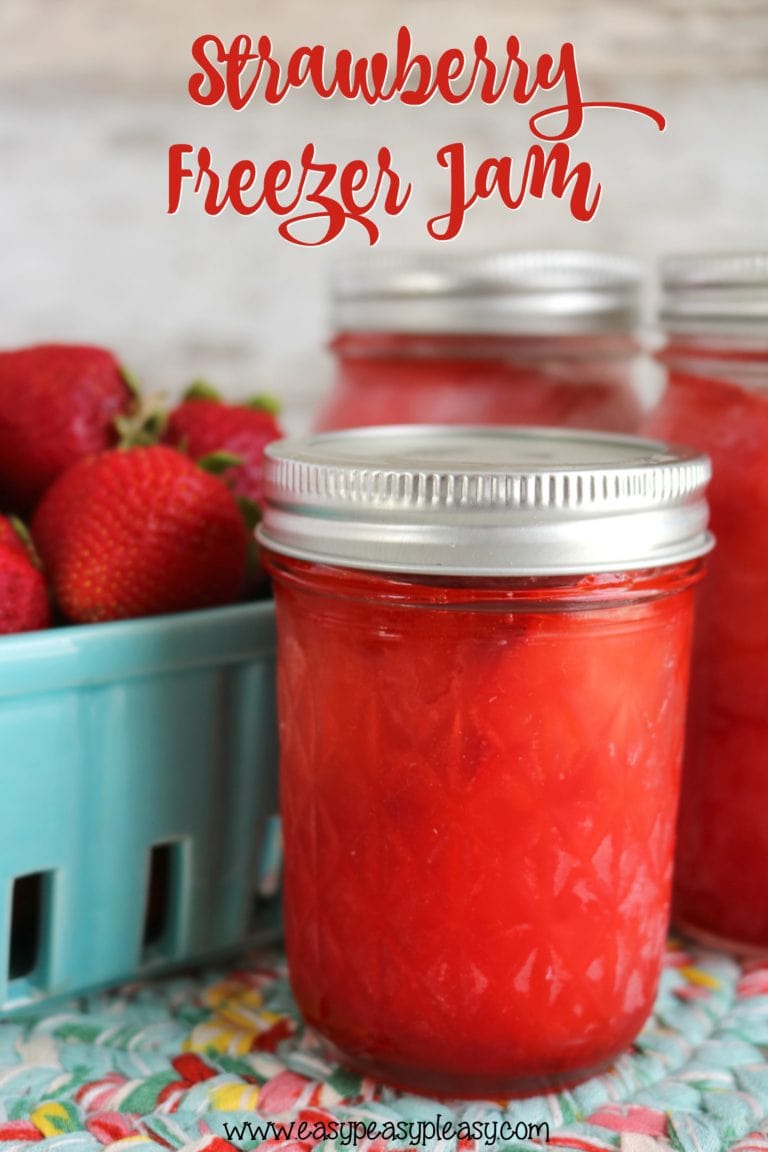 3 Ingredient Strawberry Freezer Jam - Easy Peasy Pleasy