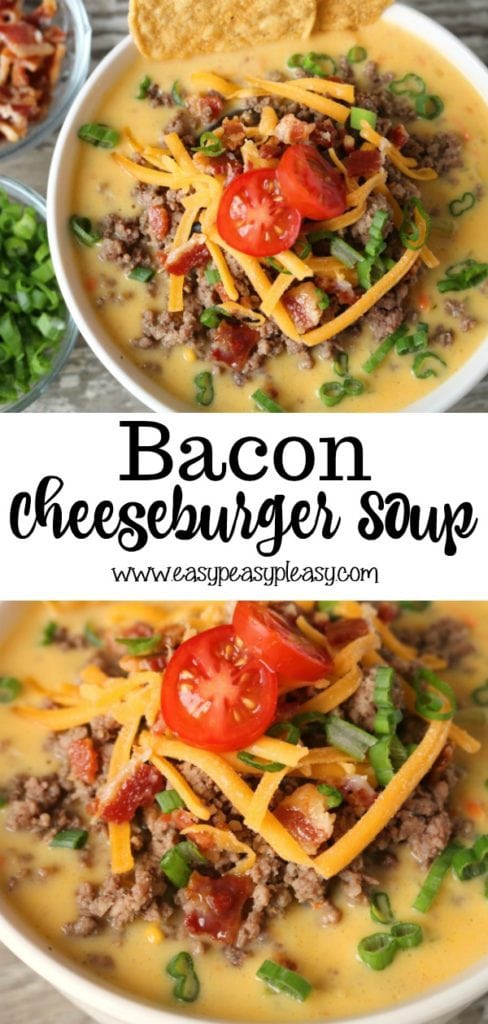 Winner Winner Bacon Cheeseburger Soup Dinner - Easy Peasy Pleasy